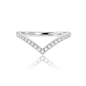 PAVOI 21C-R01 Stacking Ring (White Plated, 6)