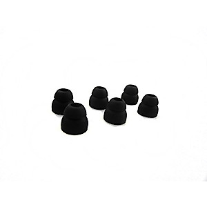 3 Pairs Black Double Flange Silicone Earbuds EarTips 5mm Connector for Beats by dre Powerbeats 2 Wireless Sennheiser IE6 IE7 IE8 Earphones