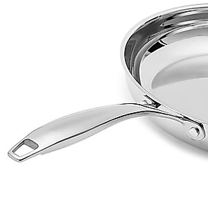 Amazon Basics 2-Piece Oven Safe, Riveted Handle Frying Pan - Silver, 8-Inch & 10-Inch