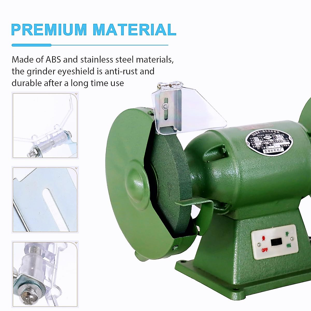 Bench Grinder Eye Shield, 4 Pcs Grinder Eyeshield Replacement Kit for Most Bench Grinders