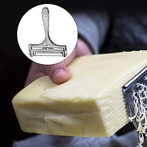 Stainless Steel Cheese Slicer with Wier for Semi Soft, Semi-Hard Cheeses Kitchen Cooking Tool, , Cheese Grater with Handle, Cheese Shredder, Kitchen Gadget, Silver, One Size Fit Most