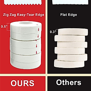 White Athletic Tape (6 Pack 0.5" 10 Yards) - Finger Tape - Medical Tape - Foot Tape - No Sticky Residue & Easy to Tear - for Rock Climbing, Jiu-Jitsu, Grappling, Martial Arts, Hockey Stick, Lifters