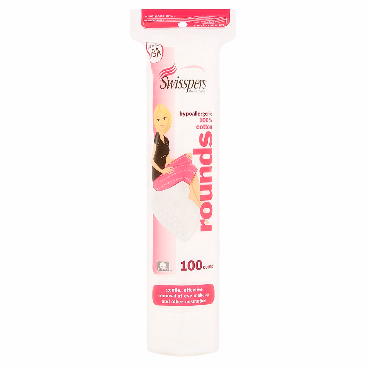 Swisspers Premium Hypoallergenic Cotton, 100 count (pack of 3) = 300 count