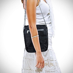 Travelon Triplogic Slim CrossBody Shoulder Bag (Black)