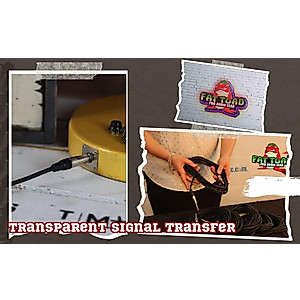 Guitar Cables (10 Pack) Instrument Cord by FAT TOAD | 24 AWG Patch Conductor for Electric Guitar, Bass, Amplifier, Speaker, Keyboard & Recording Studio | Shielded 20FT 1/4 Inch Gold Straight-End Wires