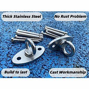 SELEWARE Ceiling Mounts Cast Stainless Steel Swing Hangers Wall Anchors Hanging Sensory Swing Yoga Swing Suspension Straps Patio Swing and more 2 Pcs