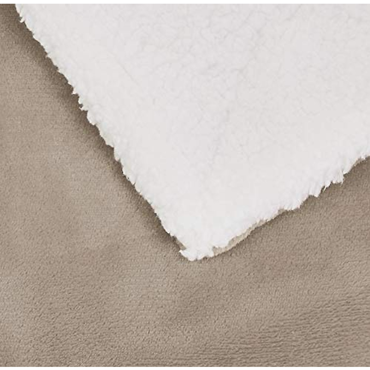 Amazon Basics Ultra-Soft Micromink Sherpa Blanket - Throw, Taupe