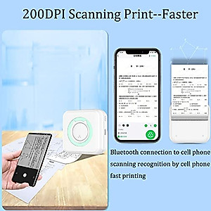 Cuifati Mini Printer Thermal Portable Wireless Bluetooth Label Wrong Question Printing 200dpi Phone Photo Printer (Pink)
