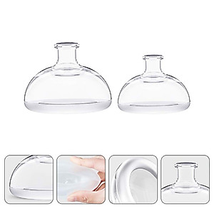EXCEART 2pcs Mom Palm Cup Pressure Drum Massage Chest Percussion Cup Silicone Sputum Remover Infant Phlegm Sputum Cup Baby Suckling Milk for Baby Toddler Elderly (Transparent)