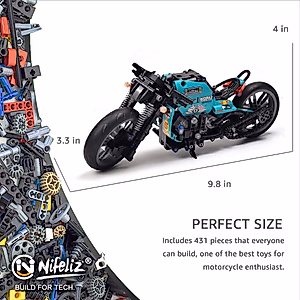 Nifeliz Cafe Racer Motorcycle Building Kit (431 Pieces)