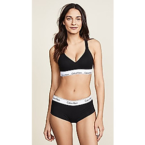 Calvin Klein Women's Modern Cotton Boyshort Panty, Black, Large