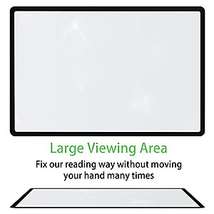 2 Pack Page Magnifying 3X Lens with 2 Bonus Bookmark Magnifiers - Perfect for Reading Small Prints, Close Work, Low Vision Aids,Ideal for Reading Small Prints & Low Vision Seniors