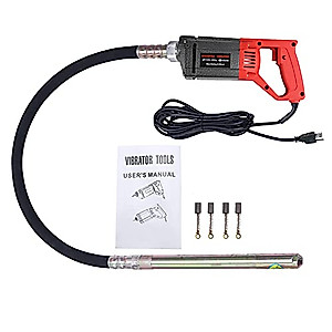 Bizoepro Alumium Power Concrete Vibrators 13000 VPM Electric Concrete Vibrator 850W 3/4 HP Handheld Construction Portable Pencil Concrete Vibrabrater
