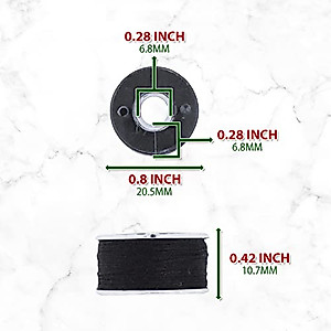 Mandala Crafts Pre-Wound Sewing Thread Bobbin Set for Singer Kenmore Bernina Brother Janome Sewing Machine Black 25 X 88 Yards