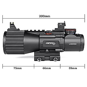 5X50mm Prism Scope GIII LS5X50 with Illuminated Red/Green/Blue Chevron Reticle (Chevron Reticle)