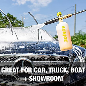 Sun Joe SPX-FC34-MXT Foam Cannon for SPX Series Electric Pressure Washers, 34 Oz, 1/4" Quick Connector, 5 Quick Connect Nozzle Tips, Fits Most Pressure Washers