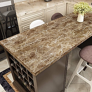 Yenhome Waterproof Contact Paper for Countertops Paper for Kitchen Counter Contact Paper Marble Wallpaper Peel and Stick Counter Top Covers for Desk 200x30 Inch Brown Marble Contact Paper for Table