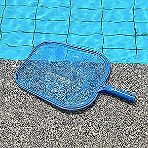 Swimming Pool Cleaner Supplies, Pool Pond Flat Leaf Rake Net Pool Leaf Skimmer Heavy Duty Swimming Pool Cleaning Leaf Skimmer Net for Cleaning Swimming Pool Garden Pond Hot Tub Spa Blue