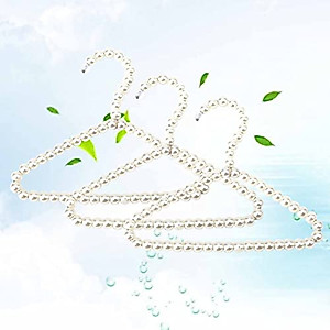 Balacoo 3pcs Kids Supplies Accessories Beads Drying White Baby Dress New for Hanger Clothes Pet Faux Children Puppy Coat Dog Hangers Cm Rack Cat Costume Grooming Animals Chihuahua Pearl