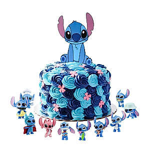 10 PCS Lilo and Stitch cake topper children's birthday party cake decoration Lilo and Stitch theme party supplies