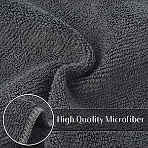 SINLAND Microfiber Cleaning Cloth Rag Super Absorbent Kitchen Dish Cloths Quick Dry No Streak Dish Rags Glass Cloths 12inchx12inch 12 Pack Grey