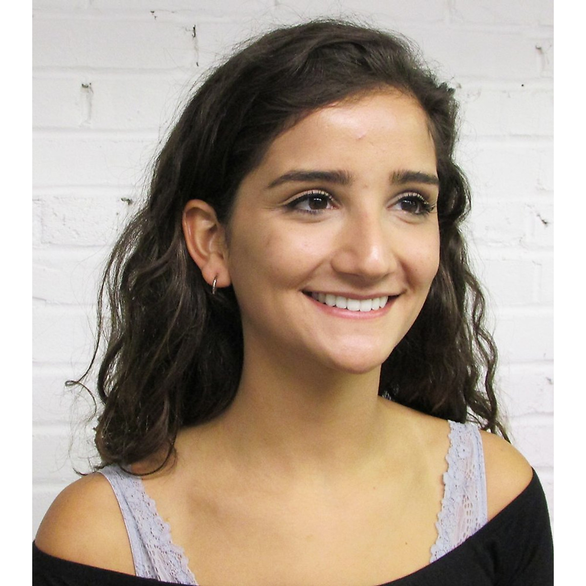 Small 14k White Gold Diamond Cut Hoop Earrings, (2mm Tube) (.6 inch - 15mm)