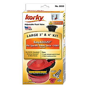 Korky 5030BP Large Flush Valve Kit, 3 Inch, Red