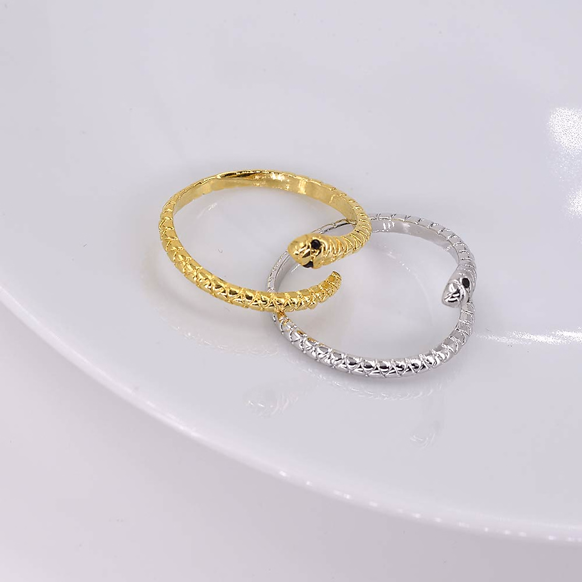 LEMON GRASS Little Silver Snake Ring Adjustable One Size