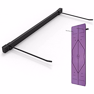 Ccsh Simple Black Yoga Mat Holder Wall Mount, Large Capacity Hanging Storage Space Saver Yoga Mat Storage Rack for Gym Studio, Easy to Install (Size : Large)