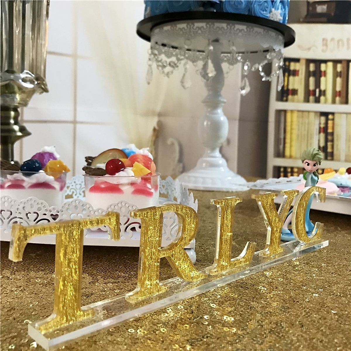 Trlyc 70x120 Rectanglular Gold Wedding Sequin Table Cloth Seamless Sequin Tablecloth for Wedding