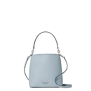 Kate Spade Darcy Refined Grain Leather Small Bucket Bag Crossbody (Ocean Fog)