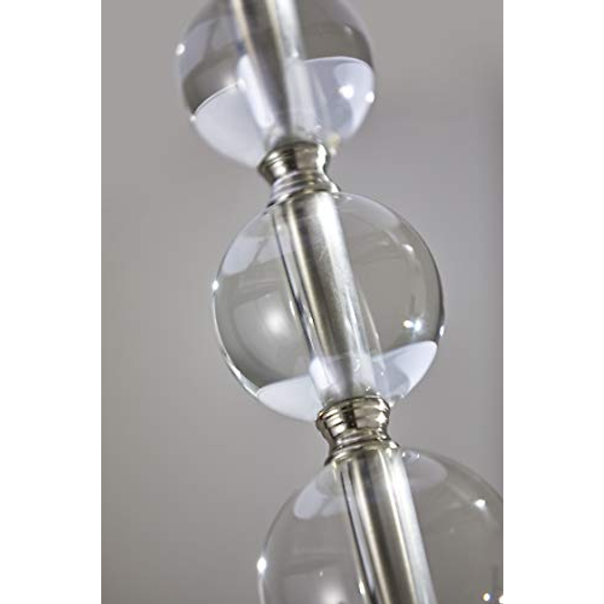 Adesso 1585-22 Olivia 3-Piece Floor Lamp Set, 60.5 in./23 in., 150W, Brushed Steel/White, 3 Steel Lamps