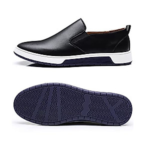 BSROT Men's Casual Oxford Shoes Slip-on Dress Shoes Comfortable Fashion Sneakers Black 8US