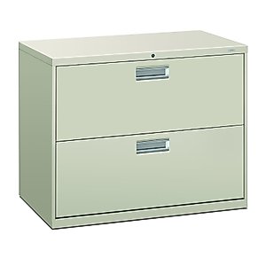 HON Brigade 600 Series Lateral File, 2 Legal/Letter-Size File Drawers, Light Gray, 36" X 18" X 28"