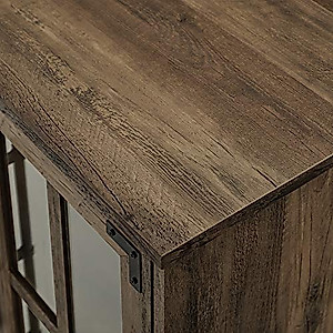 Walker Edison Farmhouse Barn Glass Door Wood Universal TV Stand for TV's up to 64" Flat Screen Living Room Storage Cabinet Doors and Shelves Entertainment Center, 58 Inch, Rustic Oak