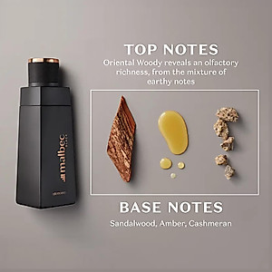 Malbec Black Eau de Toilette By O Boticario, Wine-Inspired Cologne For Men, Long-Lasting Men's Fragrances, Vanilla, Whiskey Woody & Amber Scent, 3.4 Ounce