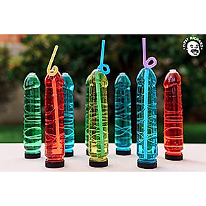 TIPSY RICHARD Penis Bottle 4 pack Bachelorette Party Favors Gifts and Supplies - Adults Party plastic clear Cups + Cocktail Drinkware 7.5oz - Ladies night's - sexy drinks