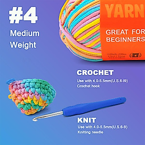 FREEASYFAR 3.5Oz/120yds Beginner Easy Yarn, Crochet & Knitting Yarn for Beginners with Easy-to-See Stitches, Worsted-Weight Medium #4;Cotton Blend Yarn for Amigurumi DIY(Coral,1 Skein)