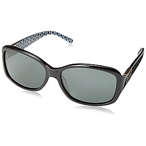 Kate Spade New York Women's Annika Rectangular Sunglasses, Black & Blue/Gray Polarized, 57 mm