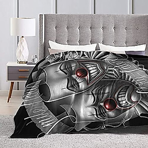 Moyjugt Smile Now Cry Later Clown Faces Flannel Fleece Blanket Throw Size, Super Soft Cozy Plush Blankets, Lightweight Microfiber Throw Blanket for Couch Sofa Bed, 50"X40"