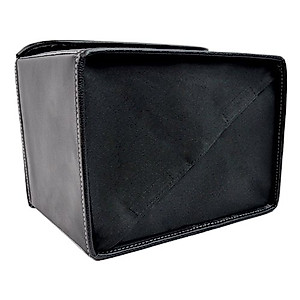 The Lucky Clover Trading Roosevelt Faux Leather Storage Box with Lid, Black Basket