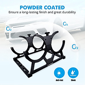 NICECNC 7” Nitrous Oxide Nos Dual Bottle Holder Bracket Billet Aluminum for Dual 10-15 Lb Bottles Black