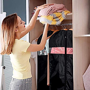 HOUSE DAY Garment Bags for Storage(5 Pack 60 inch) Garment Bags for Travel Lightweight Oxford Fabric Suit Bag For Storage and Travel,Closet,Washable Suit Cover for Dresses,Suits,Coats