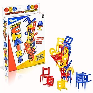 Gamie Balancing Chair Game, 2 Sets, Stacking Chair Games with 18 Mini Chairs & Instruction Guide, Family Game Night Games for Children, Development Learning Game for Coordination & Balance