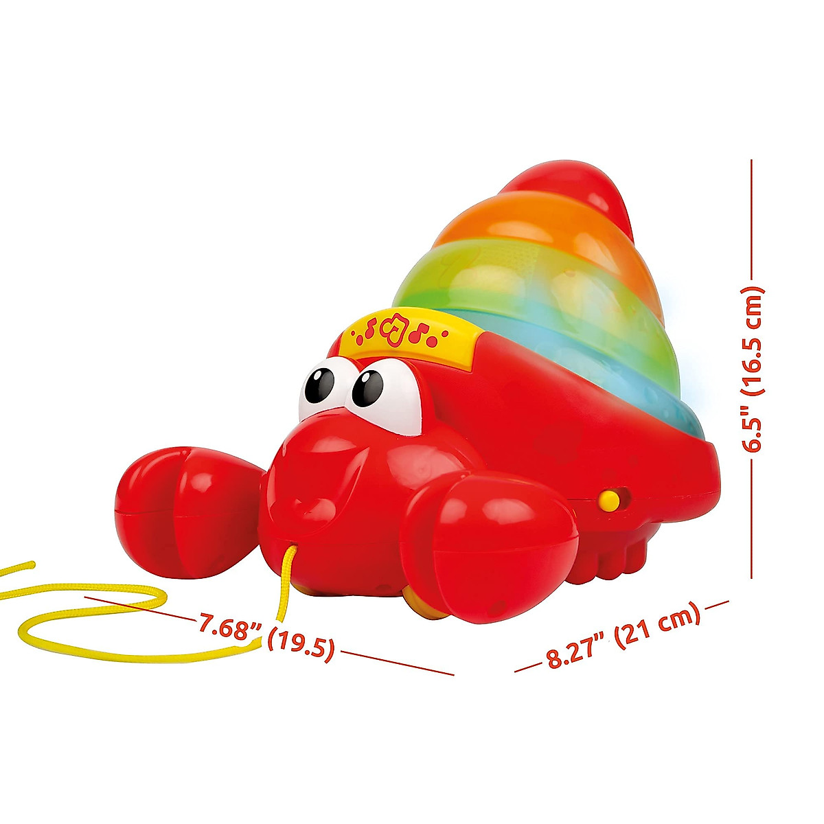 KiddoLab Pull Along Crab Stacker - Baby Pull Toy with Stackable Rainbow Cups, Stacking Toys with Color-Changing Lights, Nursery Rhymes - Educational Montessori Toys for Toddlers 1 2 3 Year Old