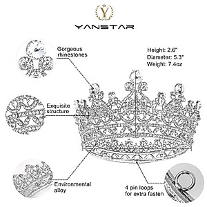 Silver Crown for Women Crystal Queen Crowns and Tiaras for Girls Pageant Birthday Wedding Prom Party Valentines Costume