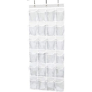 N / A Over The Door Hanging Shoes Organizer Rack 24 Pocket Pantry Organizer - Clear