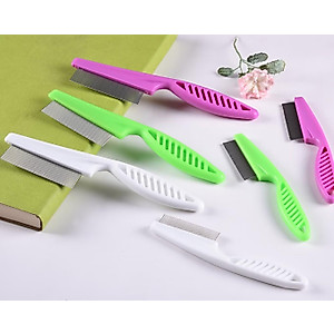 6 Pcs Flea Comb For Cats,Stainless Steel Dog Cat Grooming Combs with Rounded Teeth,Multifunctional Pet Lice Comb Tear Stain Removal,Pet Comb for Detangling and Dematting Face & Paws