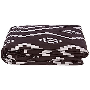 Amazon Basics Microfiber Duvet Cover 3 Piece Set, Black Aztec, Printed, 230 x 220cm/50 x 80cm x 2