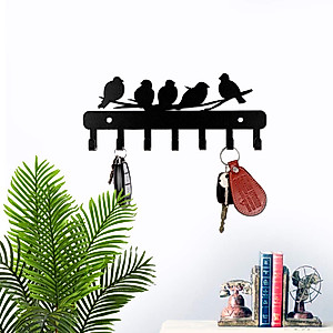 SEHAZ ARTWORKS Key Holder Wall Mount | Key Hooks for Wall | Key Rack | Key Hanger (7 Hooks, Brown)